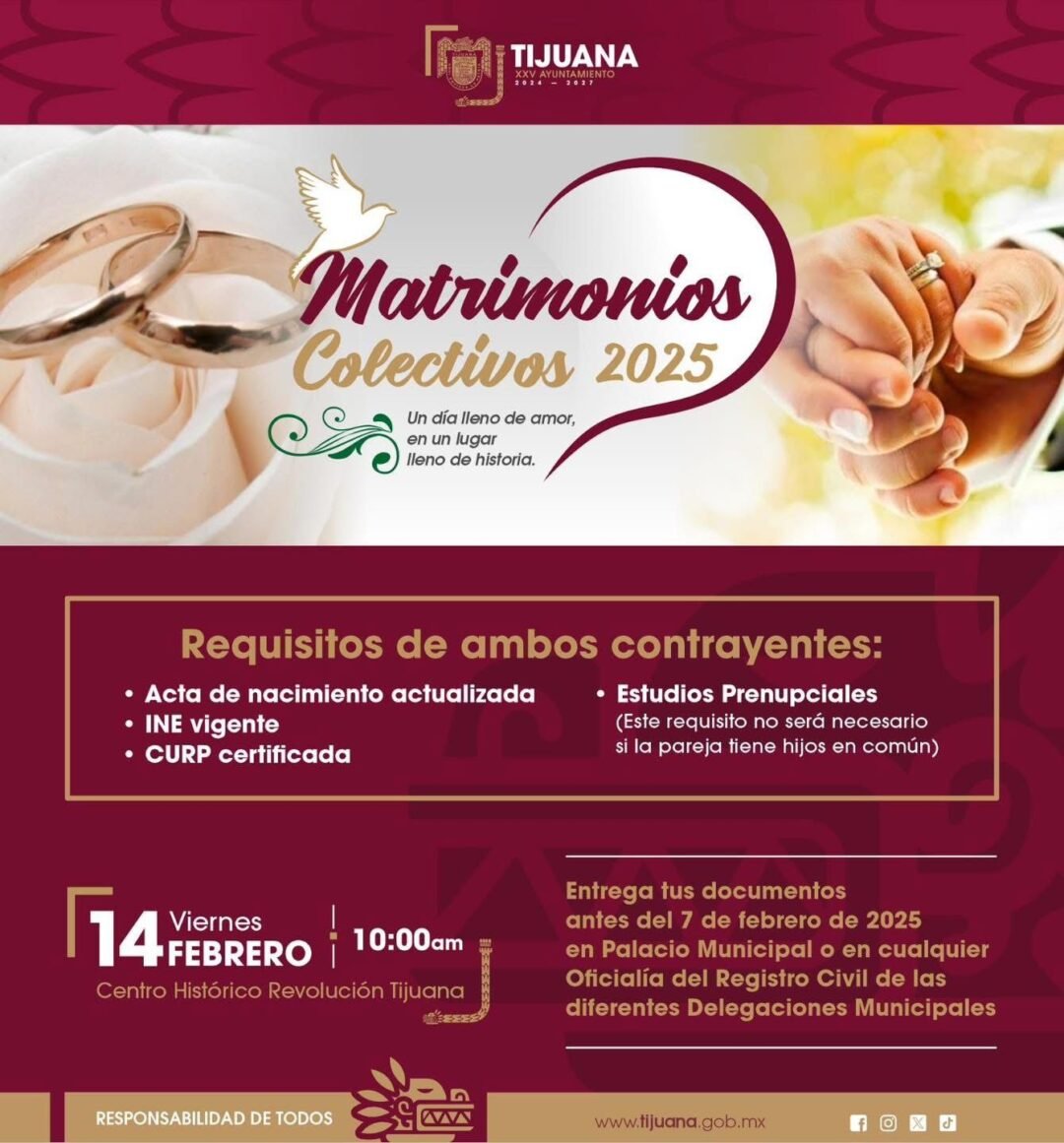 Matrimonios Colectivos 2025 en Tijuana: Un Día Lleno de Amor y Unión ...